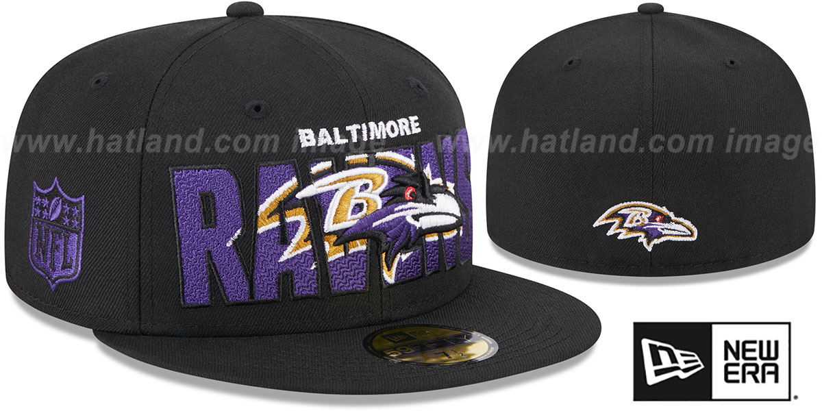 Baltimore Ravens 2023 NFL DRAFT Black Fitted Hat by New Era