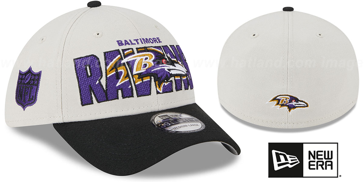 Baltimore Ravens 2023 NFL DRAFT FLEX Stone-Black Hat
