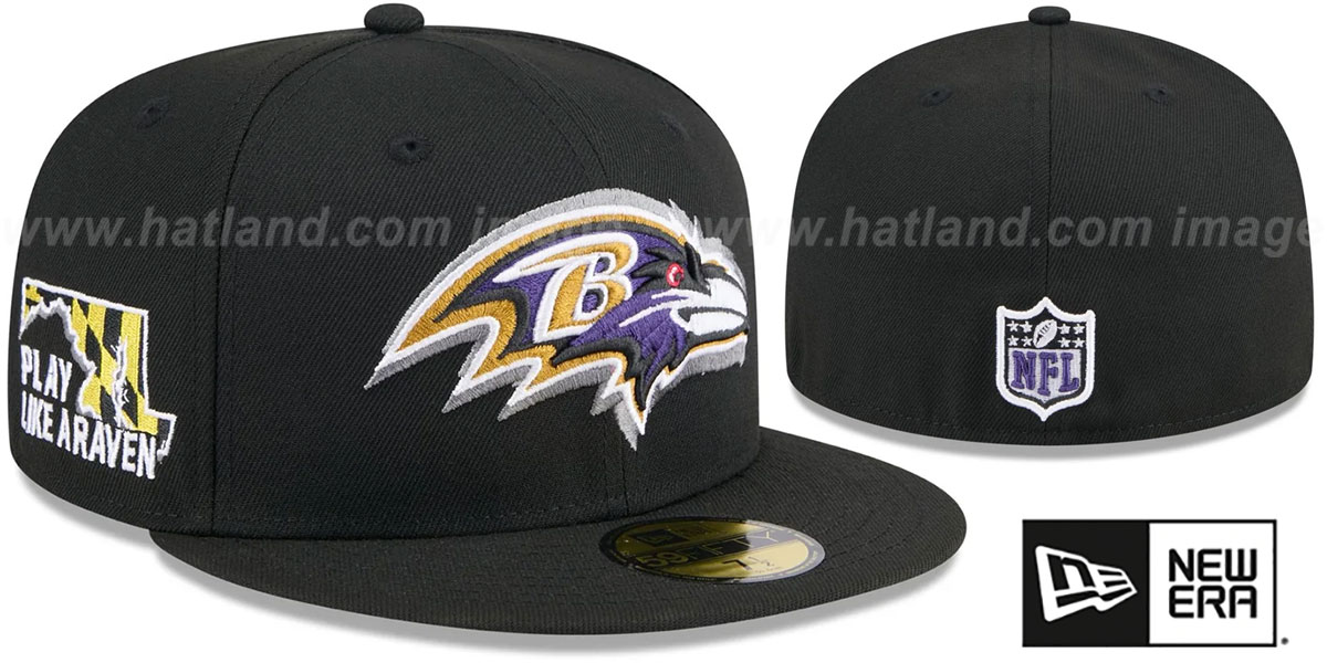 Baltimore Ravens 2024 NFL DRAFT Black Fitted Hat by New Era