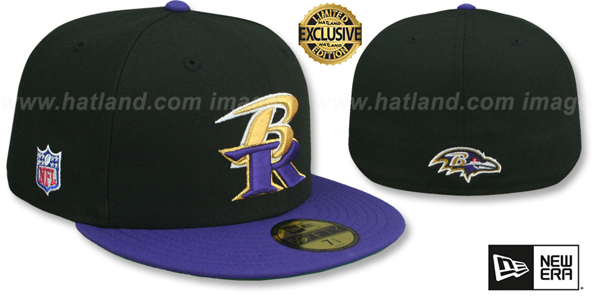 Baltimore Ravens NFL LIGATURE SIDE-PATCH Black-Purple Fitted Hat
