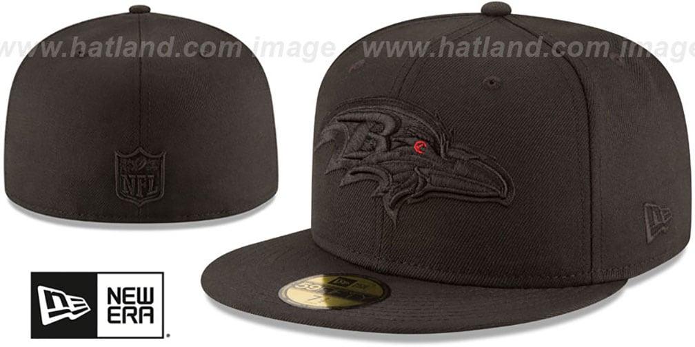 Baltimore Ravens NFL TEAM-BASIC BLACKOUT Fitted Hat