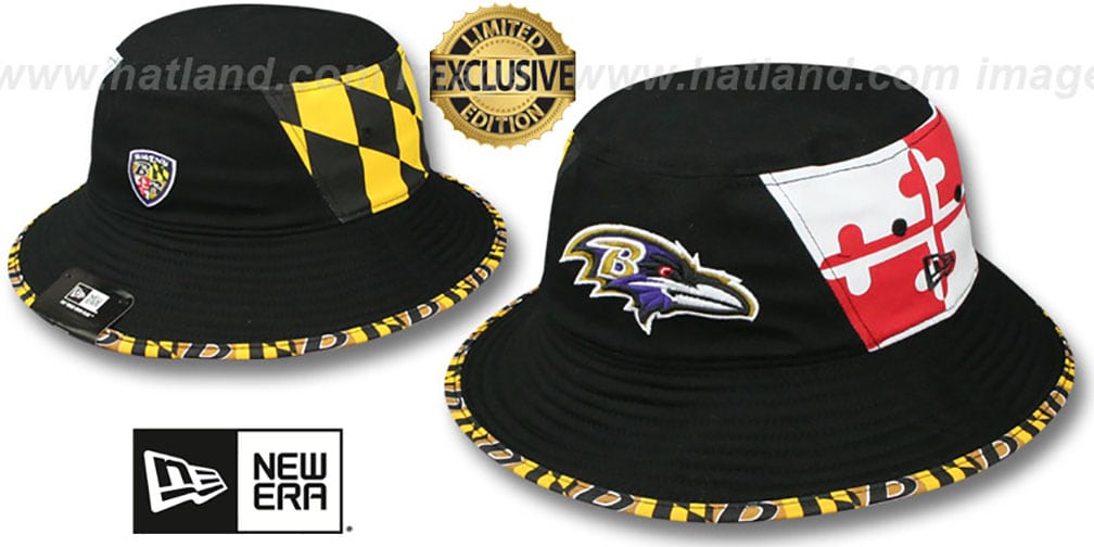 Baltimore Ravens PANEL MARYLAND FLAG BUCKET Hat by New Era
