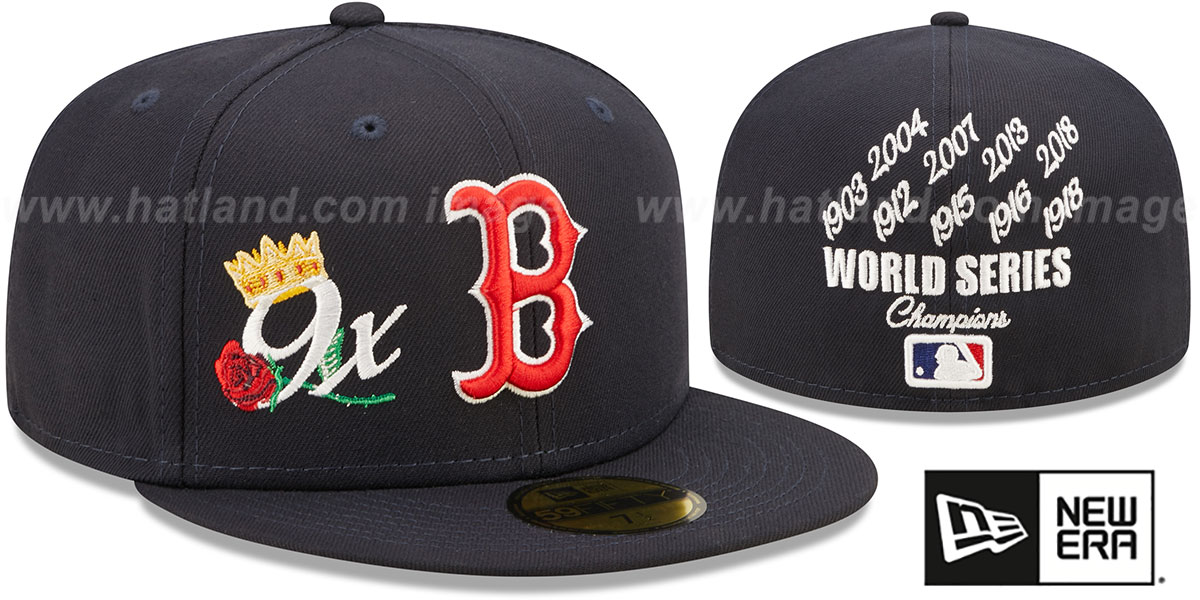 Boston Red Sox CROWN CHAMPS Navy Fitted Hat by New Era
