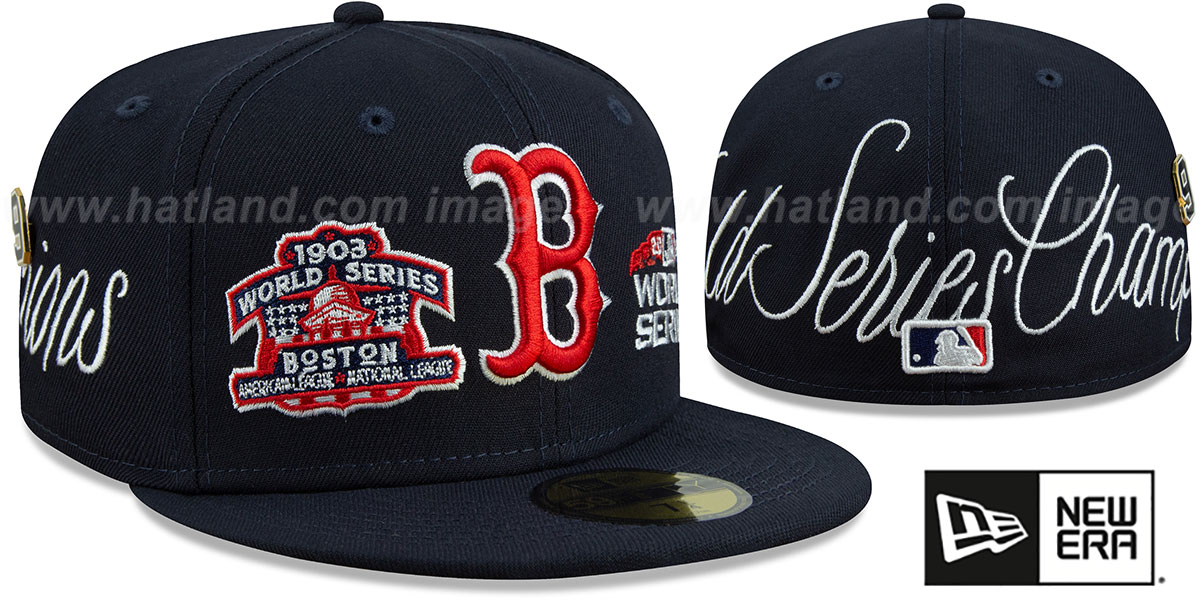 Boston Red Sox HISTORIC CHAMPIONS Navy Fitted Hat by New Era