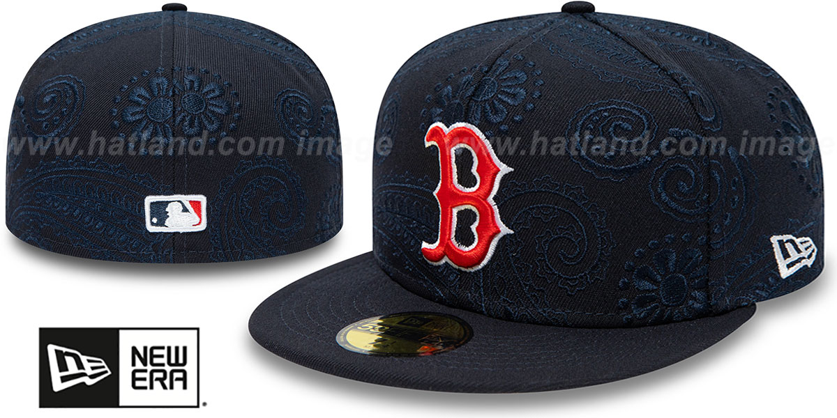 Boston Red Sox SWIRL Navy Fitted Hat by New Era
