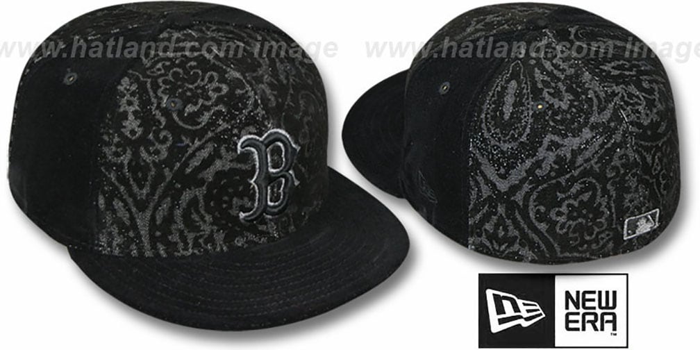 Boston Red Sox VELVET PAISLEY Black Fitted Hat by New Era