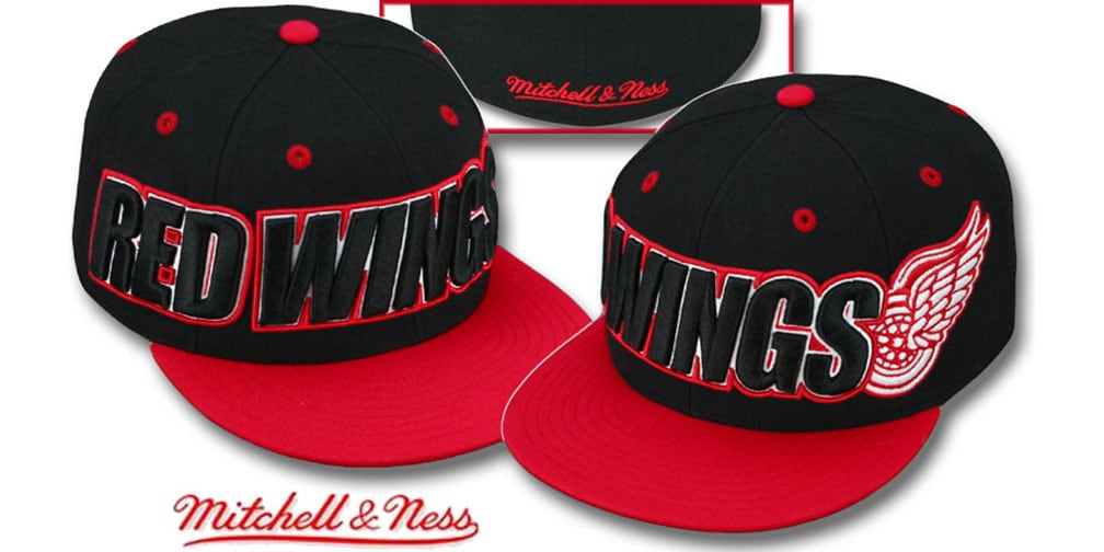 Detroit Red Wings 2T WORDMARK Black-Red Fitted Hat