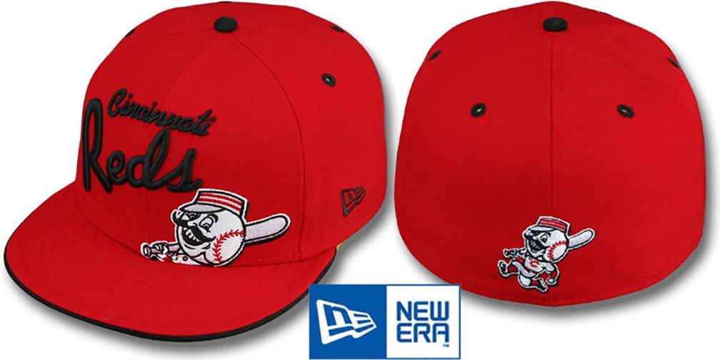Cincinnati Reds BIG-SCRIPT Red Fitted Hat by New Era