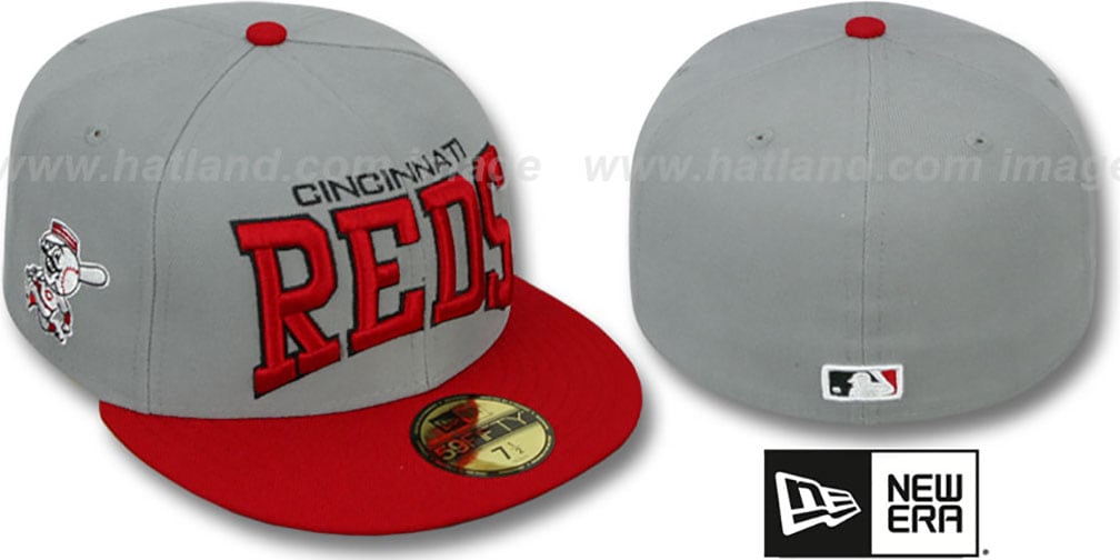 Cincinnati Reds PRO-ARCH Grey-Red Fitted Hat by New Era