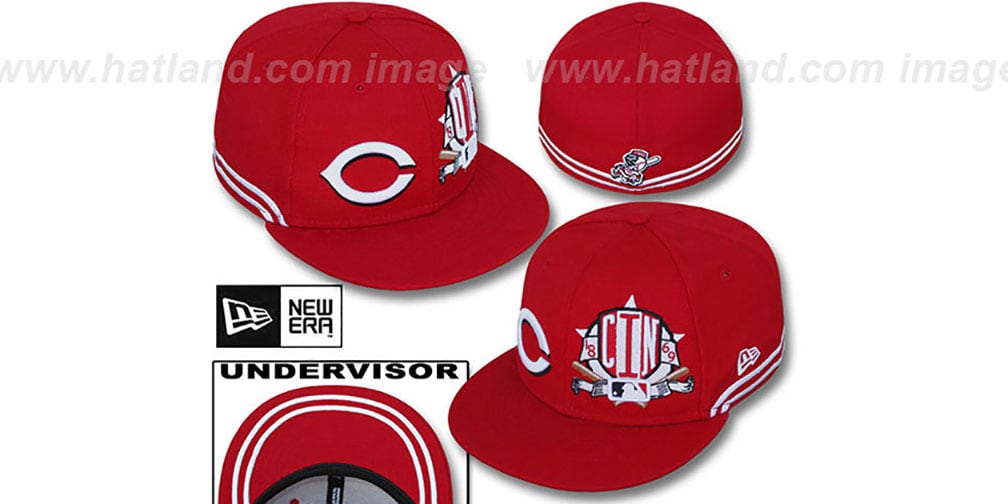 Cincinnati Reds TWO-BIT Red-White Fitted Hat by New Era