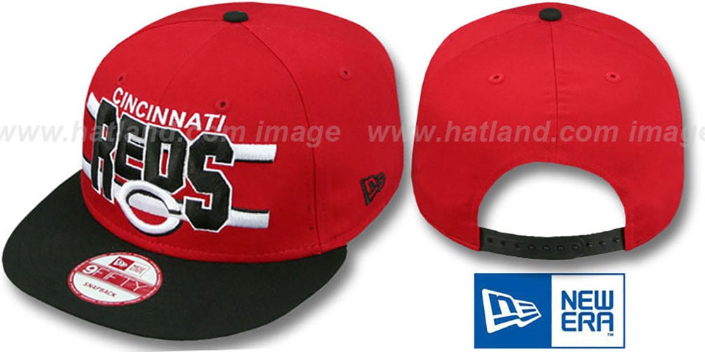 Cincinnati Reds WORDSTRIPE SNAPBACK Red-Black Hat by New Era
