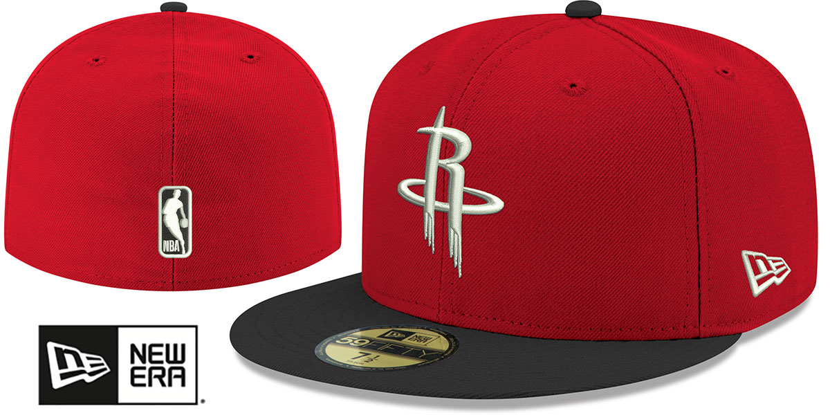 Houston Rockets 2T NBA TEAM-BASIC Red-Black Fitted Hat