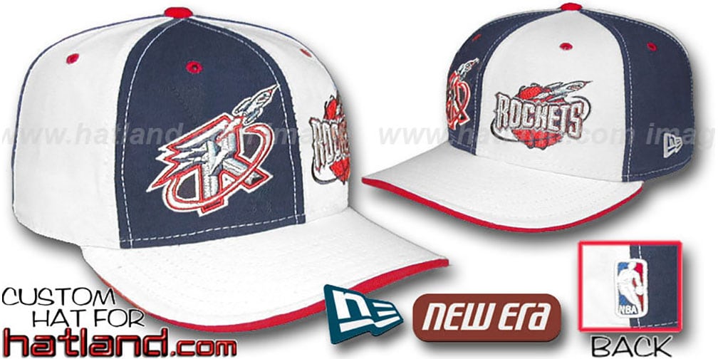 Houston Rockets DOUBLE WHAMMY Navy-White Fitted Hat