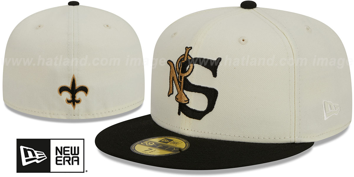 New Orleans Saints NFL LIGATURE White-Black Fitted Hat