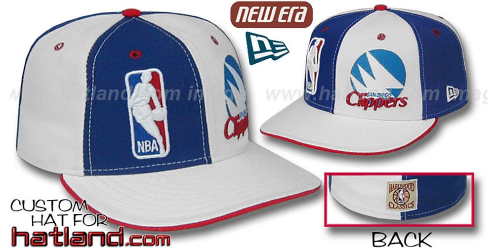 San Diego SD Clippers DW-LOGOMAN-OLD SCHOOL Royal-White Fitted Ha