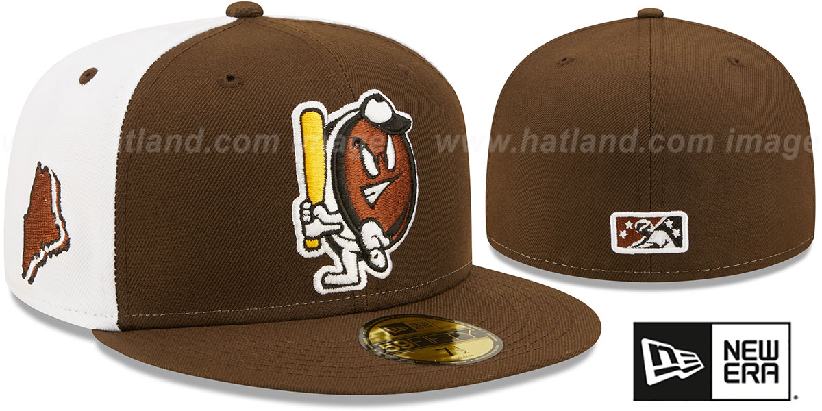 Portland Sea Dogs THEME NIGHT Brown-White-Brown Fitted Hat