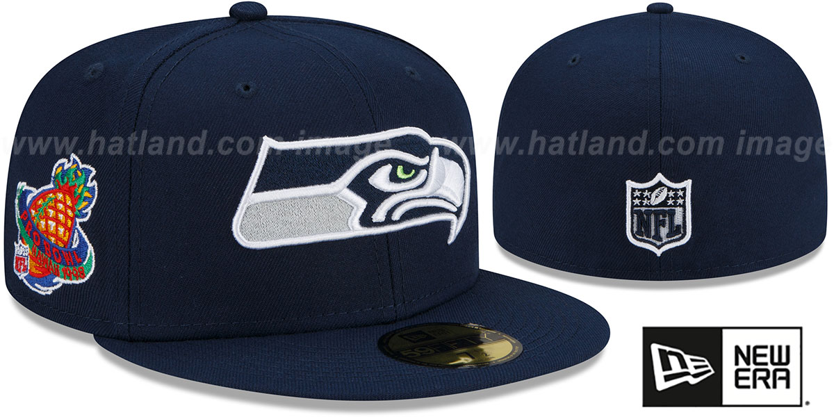Seattle Seahawks 1998 PRO BOWL SIDE-PATCH Royal Fitted Hat
