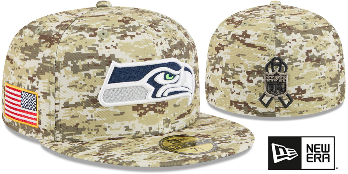 Seattle Seahawks 2025 SALUTE-TO-SERVICE Digital Desert Storm Fitt
