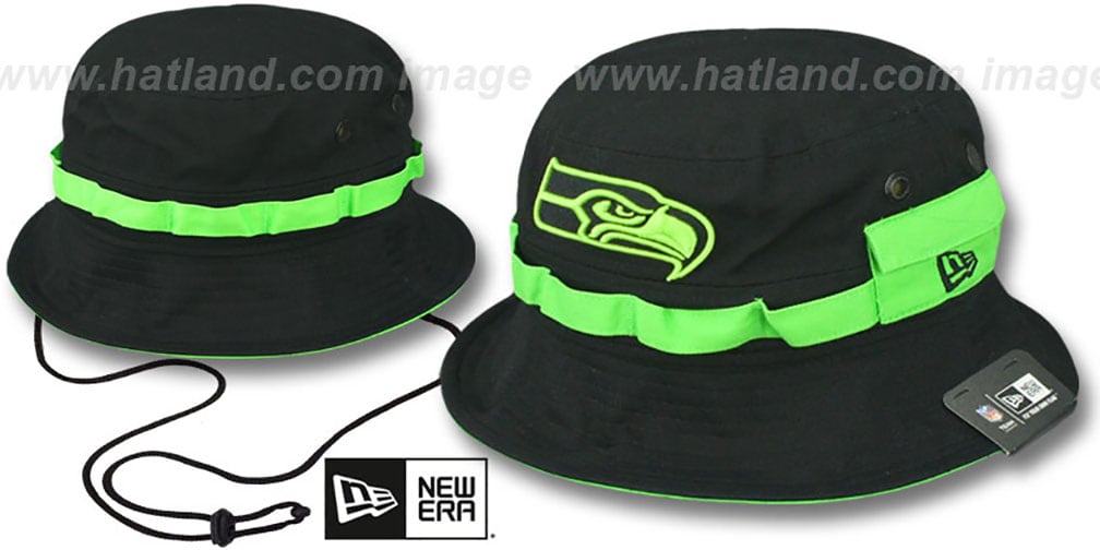 Seattle Seahawks ADVENTURE Black Bucket Hat by New Era
