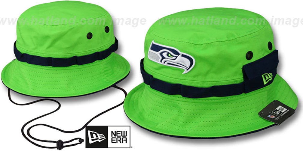 Seattle Seahawks ADVENTURE Lime Bucket Hat by New Era