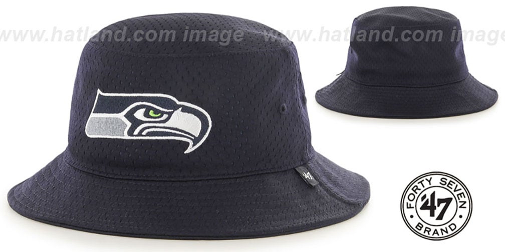 Seattle Seahawks BACKBOARD JERSEY BUCKET Navy Hat