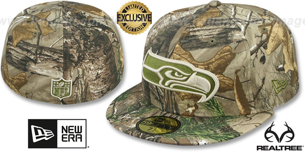 Seattle Seahawks NFL TEAM-BASIC Realtree Camo Fitted Hat
