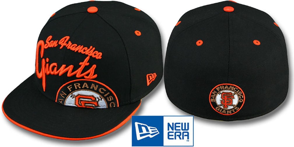 San Francisco SF Giants BIG-SCRIPT Black Fitted Hat