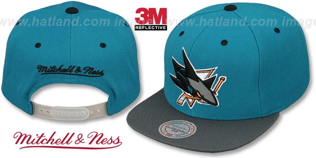 Sharks 3M XL-LOGO SNAPBACK Teal-Grey Hat