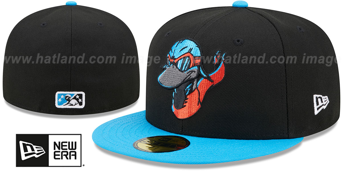 Beloit Sky Carp MILB MARVEL DEFENDERS Black-Blue Fitted Hat