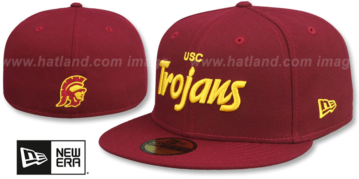Southern California Southern Cal NCAA TEAM-SCRIPT Burgundy Fitted