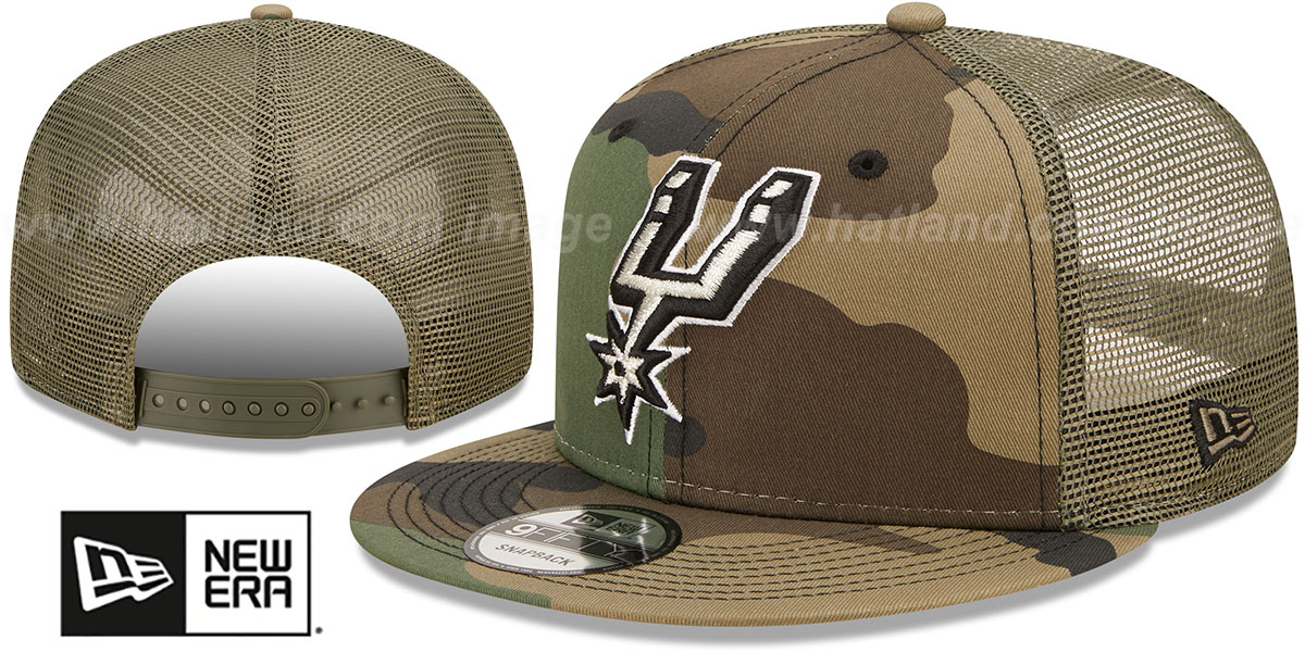 San Antonio Spurs ARMY CAMO TRUCKER Hat by New Era