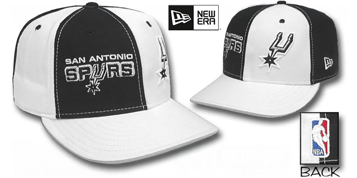 San Antonio Spurs DOUBLE WHAMMY Black-White Fitted Hat