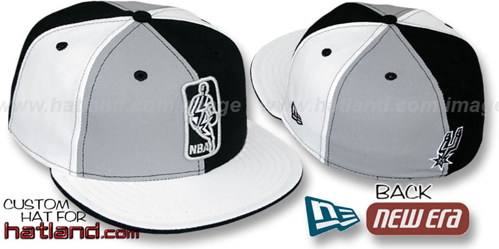 San Antonio Spurs KEY-INSIDER PINWHEEL Grey-Black-White Fitted Ha