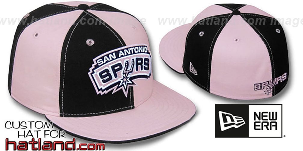 San Antonio Spurs PINWHEEL Black-Pink Fitted Hat by New Era