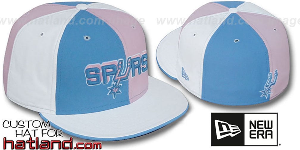 San Antonio Spurs PINWHEEL Columbia-Pink-White Fitted Hat