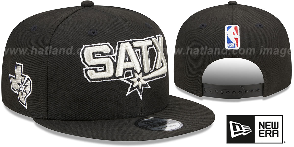 San Antonio Spurs STATEMENT SNAPBACK Black Hat by New Era