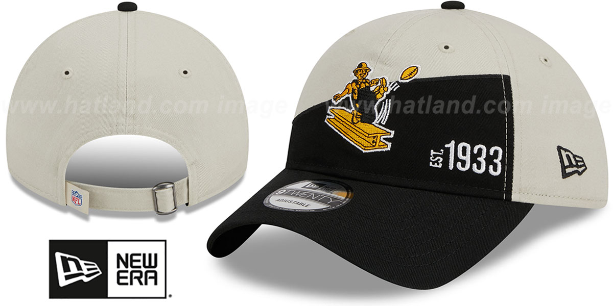 Pittsburgh Steelers HISTORIC SIDELINE STRAPBACK Tan-Black Hat