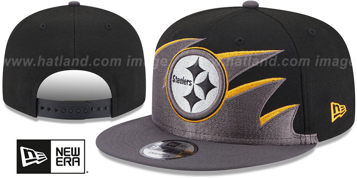 Pittsburgh Steelers NFL TIDAL WAVE SNAPBACK Black-Charcoal Hat