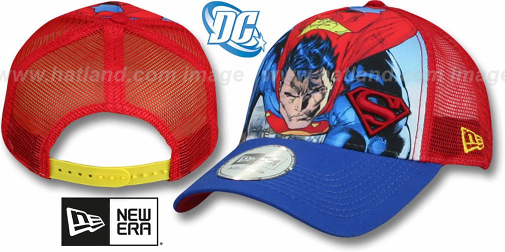 DC Superman SPLASH FRONT TRUCKER Hat by New Era