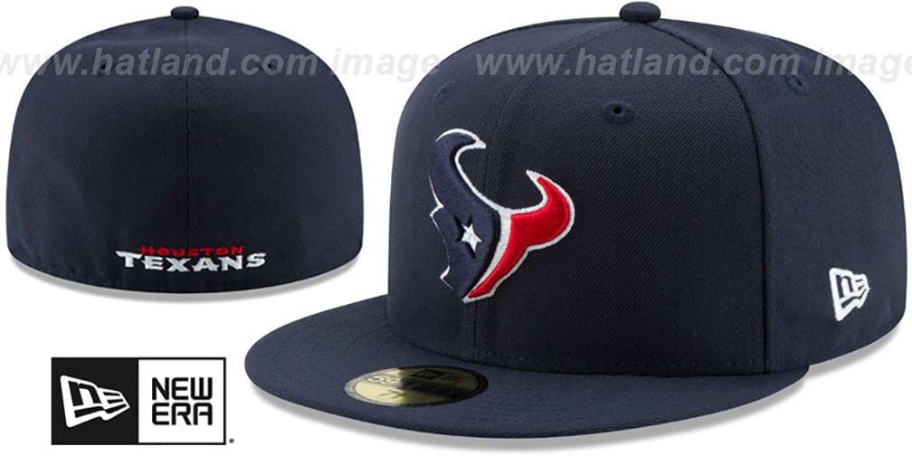 Houston Texans NFL TEAM-BASIC Navy Fitted Hat by New Era