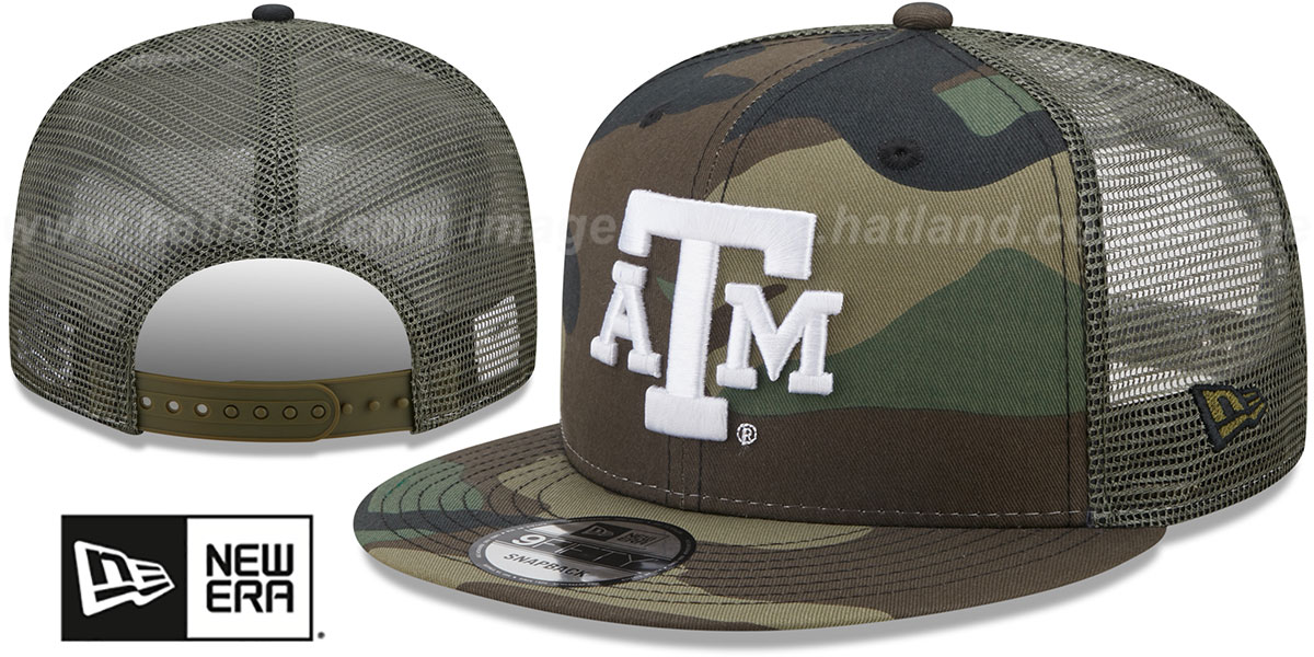Texas A and M ARMY CAMO TRUCKER Hat by New Era