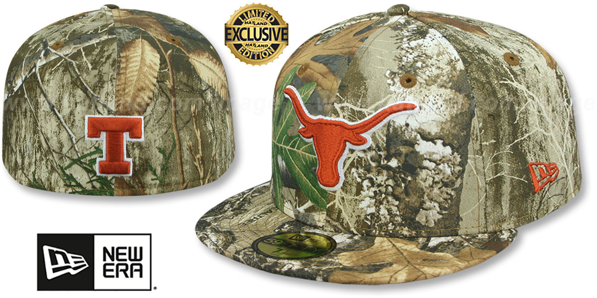 Texas NCAA TEAM-BASIC Realtree Camo Fitted Hat by New Era
