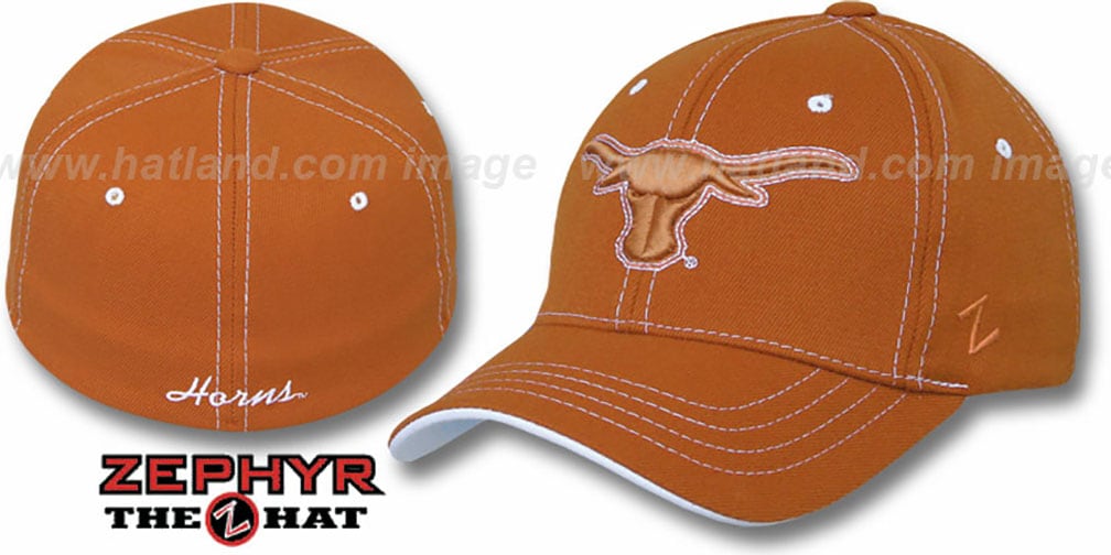 Texas SUTURE Burnt Orange Stretch-Fit Hat by Zephyr