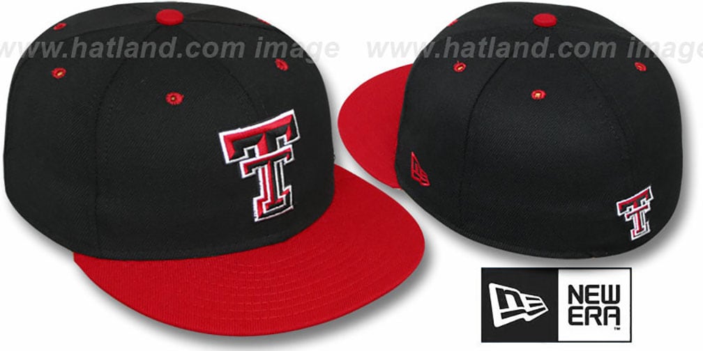 Texas Tech 2T NCAA-BASIC Black-Red Fitted Hat by New Era