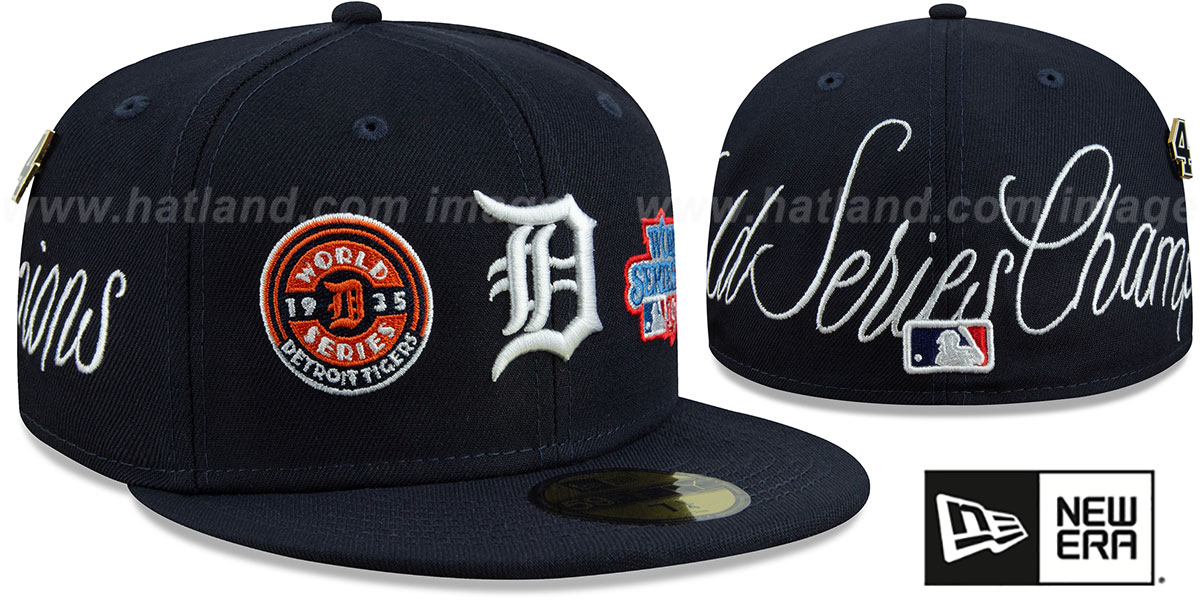 Detroit Tigers HISTORIC CHAMPIONS Navy Fitted Hat by New Era