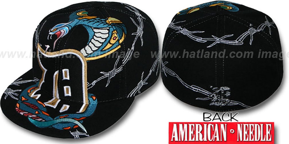 Tigers SNAKE BITE Black Fitted Hat by American Needle