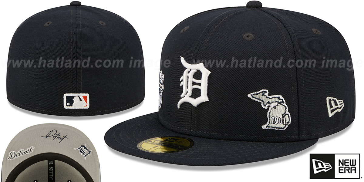 Detroit Tigers TRIPLE THREAT IDENTITY Navy Fitted Hat