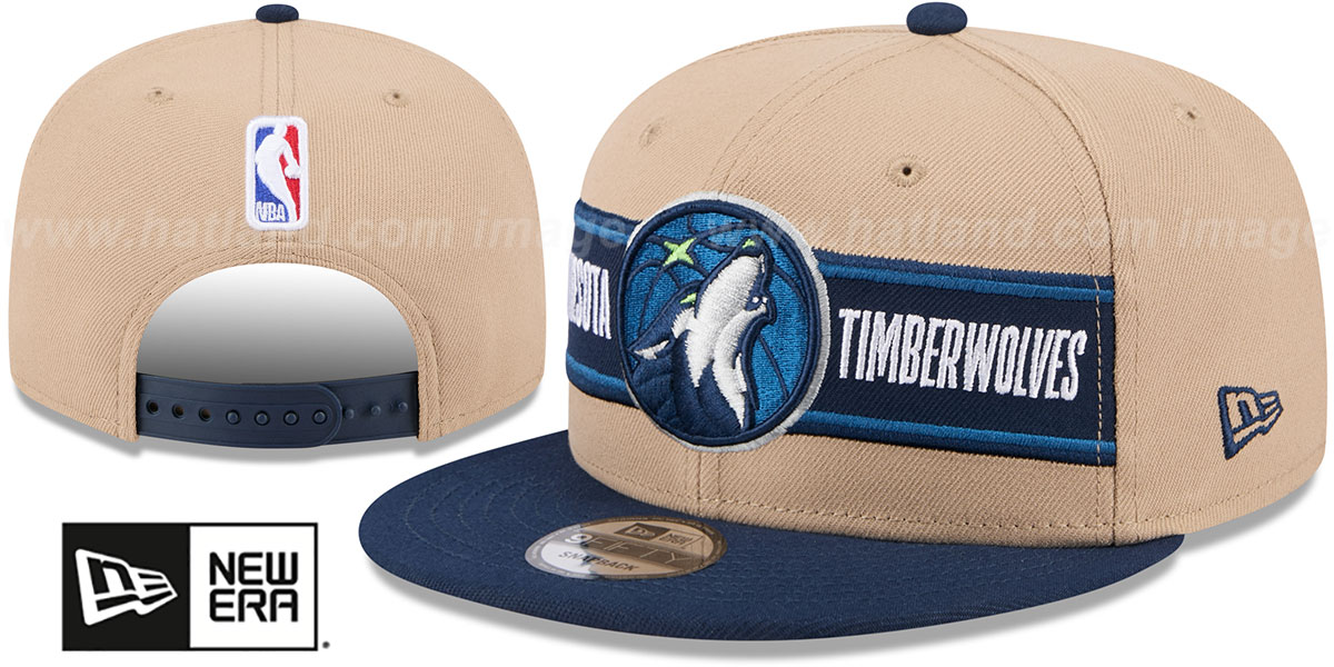 Minnesota Timberwolves 2024 NBA DRAFT SNAPBACK Camel-Navy Hat