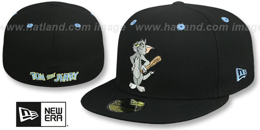 Tom and Jerry TOM AND BAT Black Fitted Hat by New Era