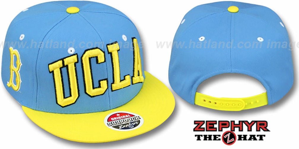 UCLA 2T SUPER-ARCH SNAPBACK Sky-Gold Hat by Zephyr